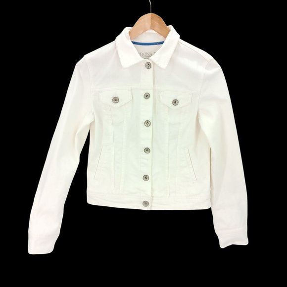 Merona | Jackets & Coats | Merona Womans Xs Denim White Jacket | Poshmark